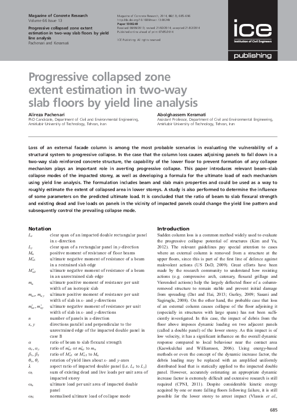 (PDF) Progressive collapsed zone extent estimation in two-way slab ...