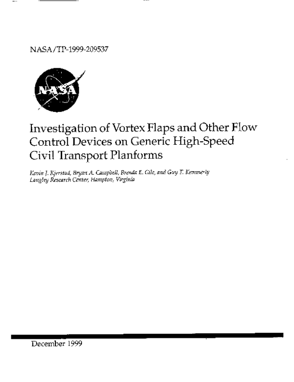 (PDF) Investigation of Vortex Flaps and Other Flow Control Devices on ...