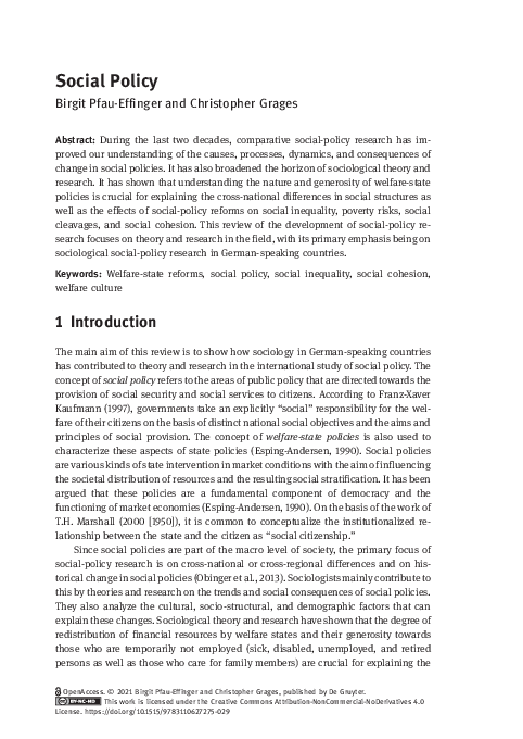 (PDF) Social Policy
