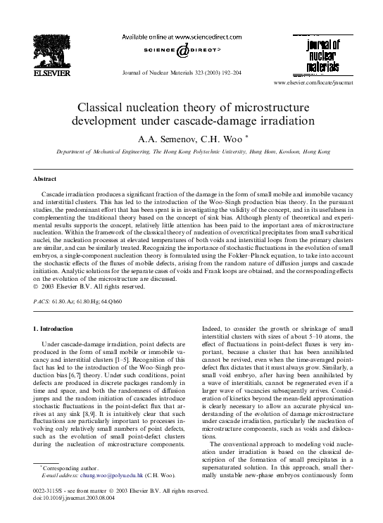 (PDF) Classical nucleation theory of microstructure development under ...