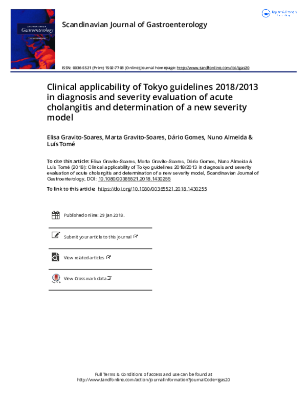 Pdf Clinical Applicability Of Tokyo Guidelines 2018 2013 In Diagnosis And Severity Evaluation