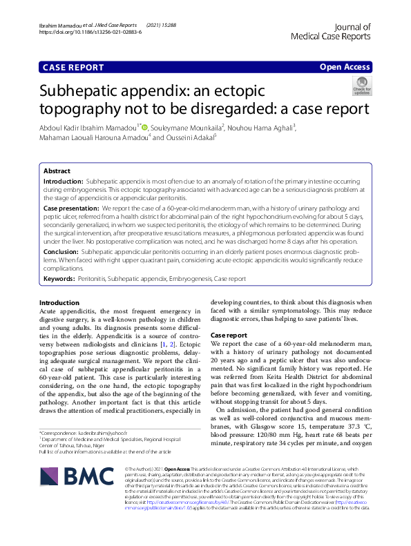 (PDF) Subhepatic appendix: an ectopic topography not to be disregarded ...