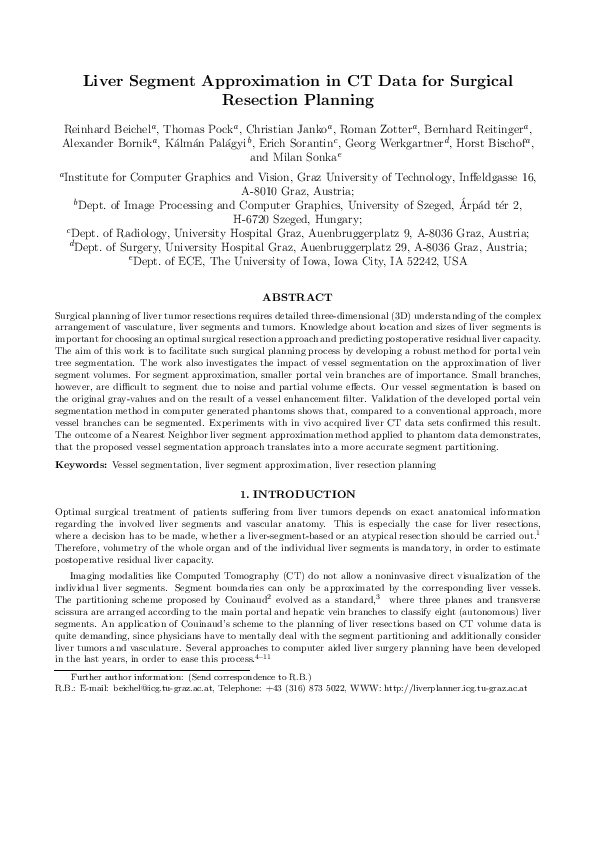 Pdf Liver Segment Approximation In Ct Data For Surgical Resection