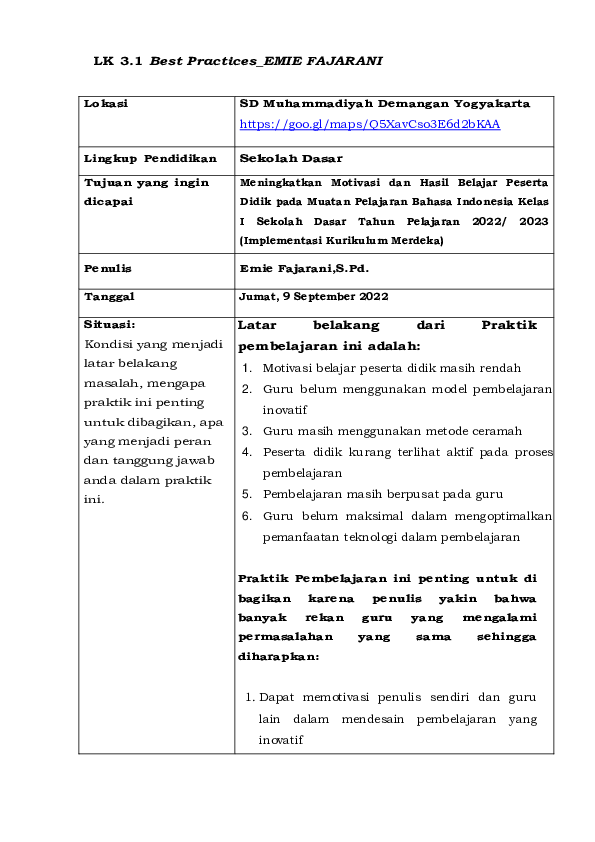 (PDF) Best Practices_Meningkatkan Motivasi dan Hasil Belajar Peserta Didik pada Muatan Pelajaran ...
