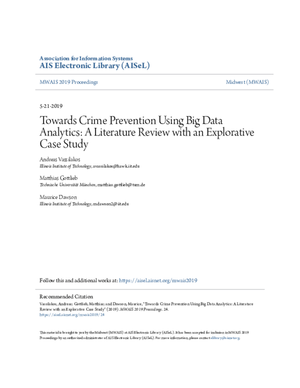 (PDF) Towards Crime Prevention Using Big Data Analytics: A Literature Review with an Explorative ...