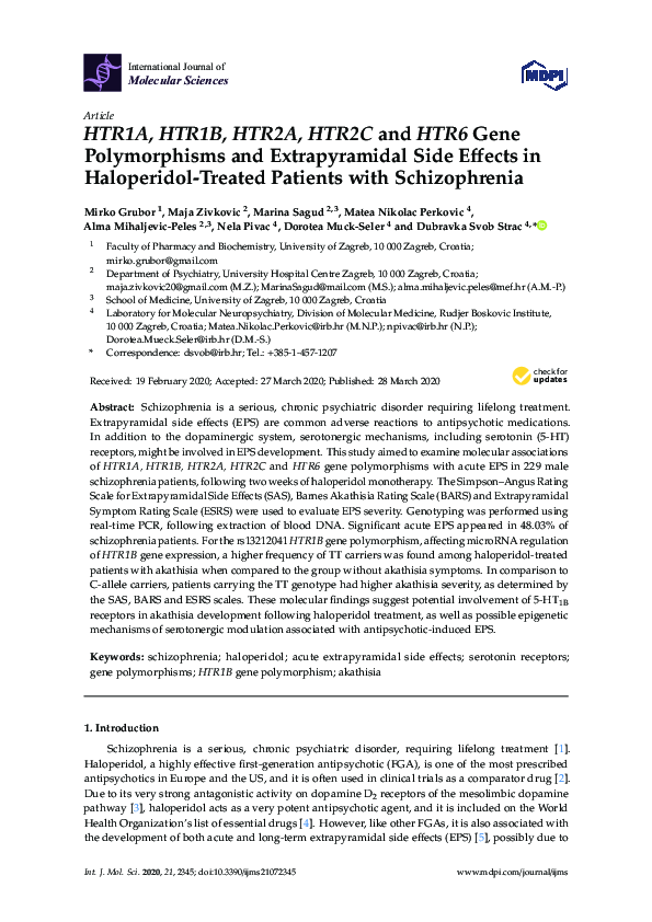 (PDF) Gene Polymorphisms and EPS in Schizophrenia