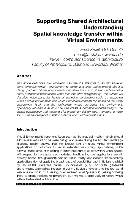 (PDF) Supporting Shared Architectural Understanding
