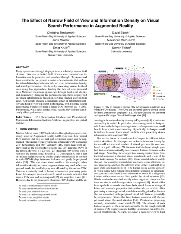 (PDF) The Effect of Narrow Field of View and Information Density on Visual Search Performance in ...
