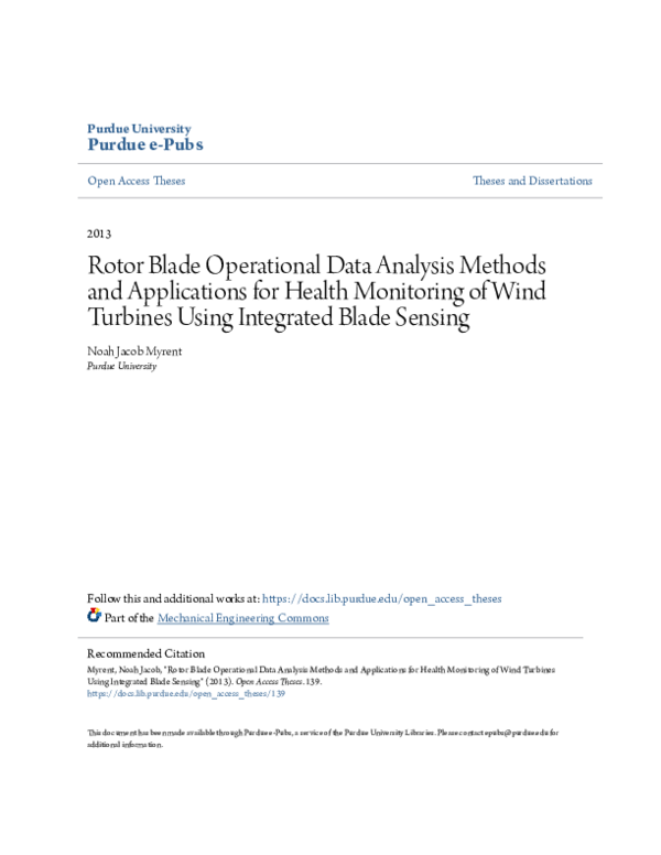 (PDF) Rotor blade operational data analysis methods and applications for health monitoring of ...