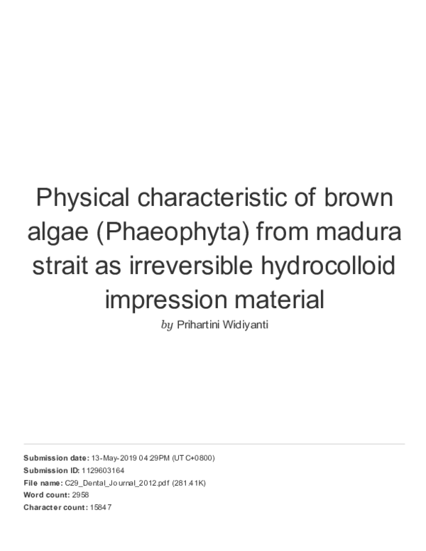 (PDF) Physical characteristic of brown algae (Phaeophyta) from madura ...