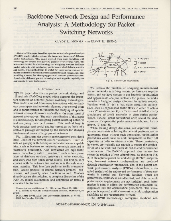 Pdf Backbone Network Design And Performance Analysis A Methodology