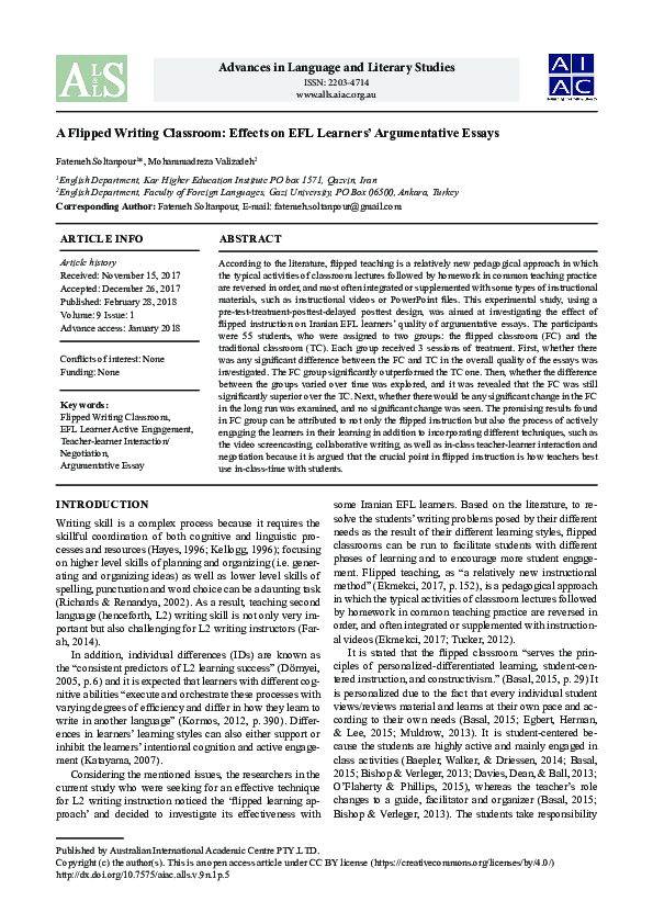 (PDF) Flipped Writing Classroom