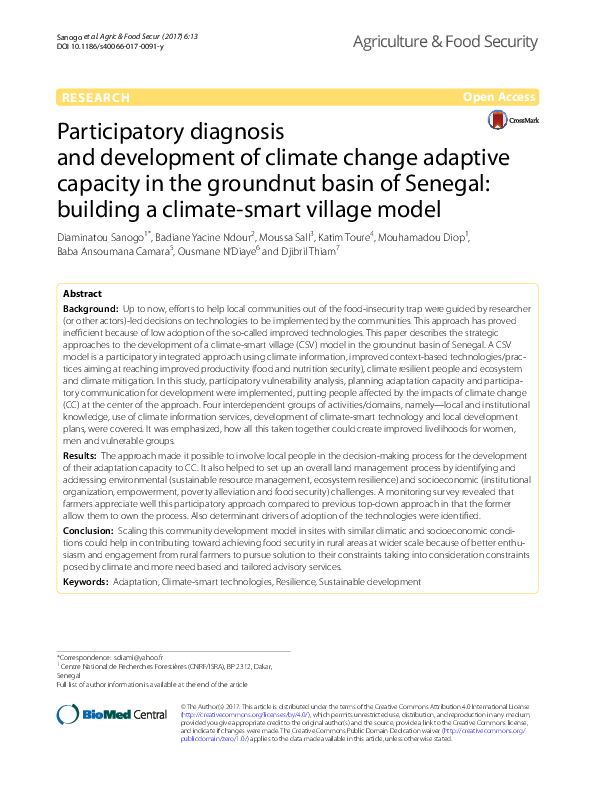 (PDF) Participatory diagnosis and development of climate change ...