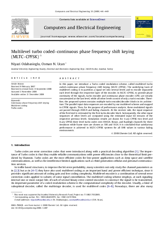 (PDF) Multilevel turbo coded–continuous phase frequency shift keying ...