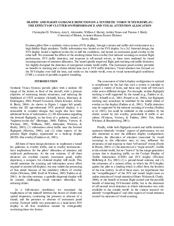 (PDF) Traffic and flight guidance depiction on a synthetic vision system display: The effects of ...
