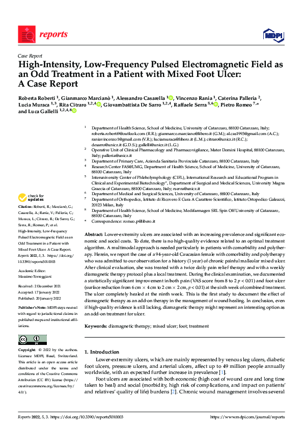 (PDF) High-Intensity, Low-Frequency Pulsed Electromagnetic Field as an Odd Treatment in a ...