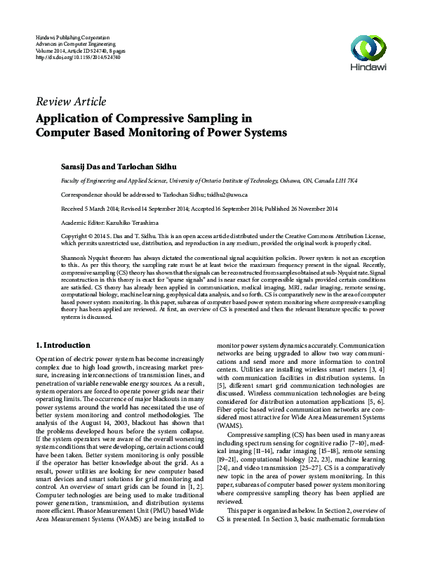 Pdf Application Of Compressive Sampling In Computer Based Monitoring