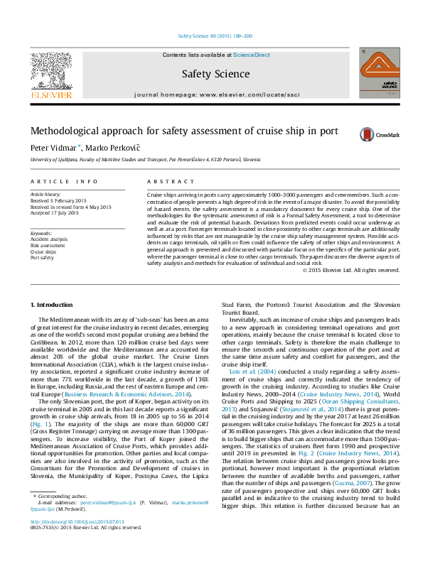(PDF) Methodological approach for safety assessment of cruise ship in port
