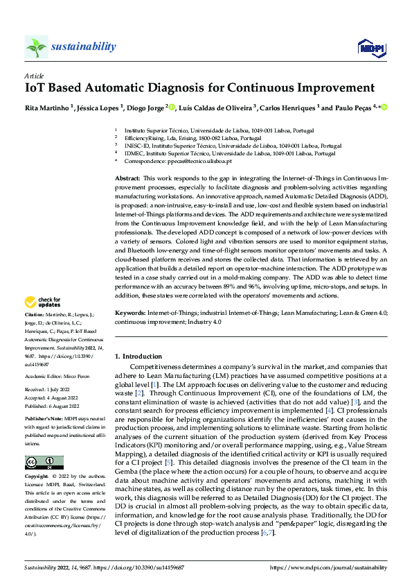 (PDF) IoT Based Automatic Diagnosis for Continuous Improvement