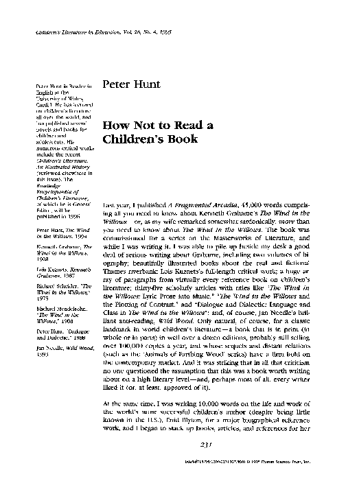 (PDF) How not to read a children's book