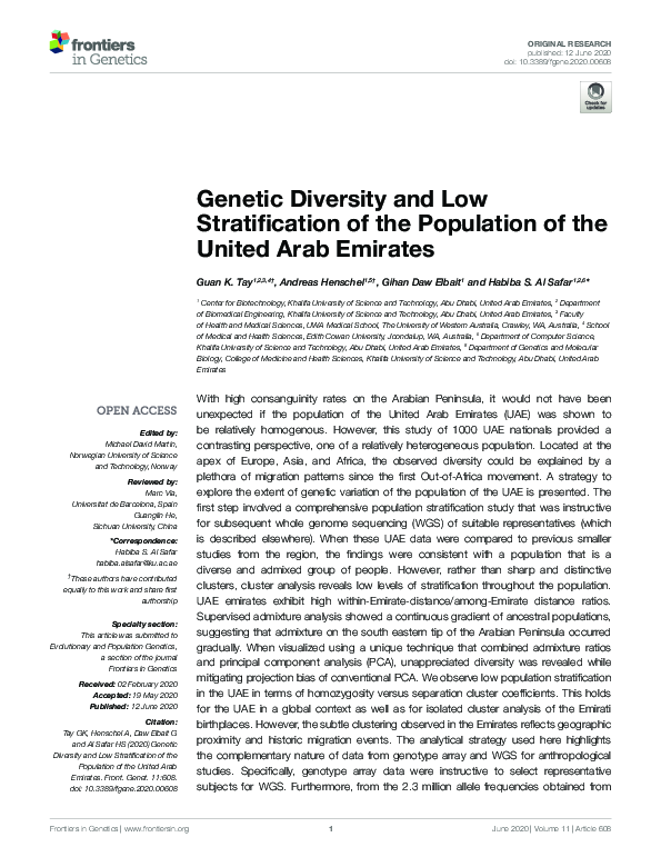 (PDF) Genetic Diversity and Low Stratification of the Population of the ...