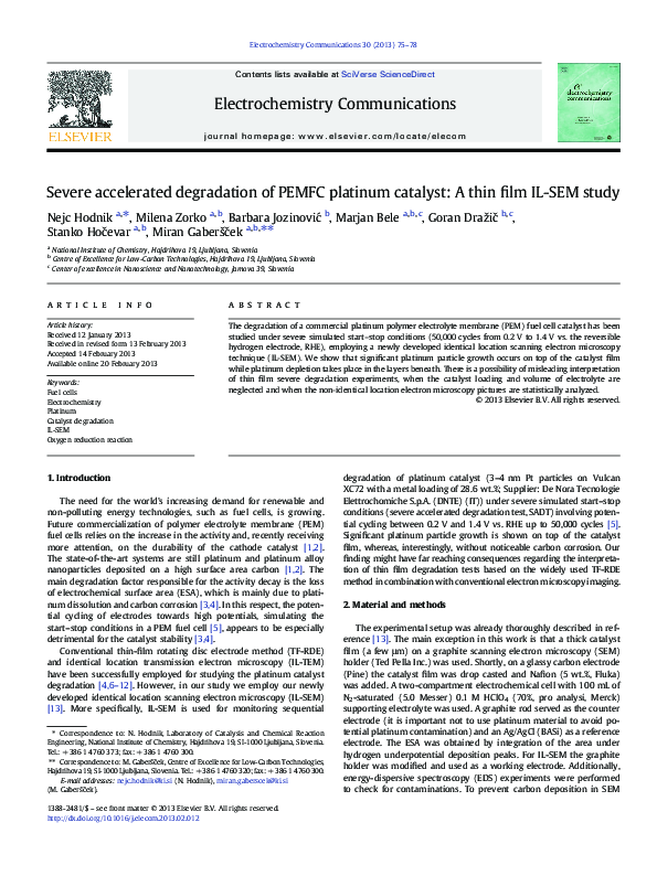 (PDF) Severe accelerated degradation of PEMFC platinum catalyst: A thin ...