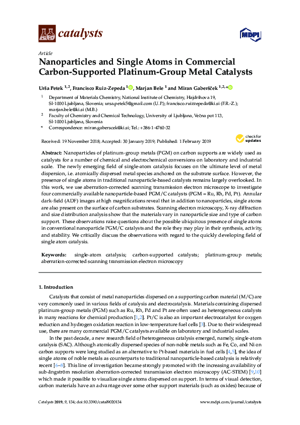 (PDF) Nanoparticles and Single Atoms in Commercial Carbon-Supported ...