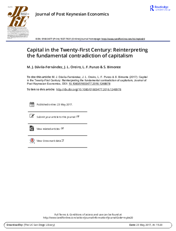 (PDF) Capital in the Twenty-First Century: Reinterpreting the ...