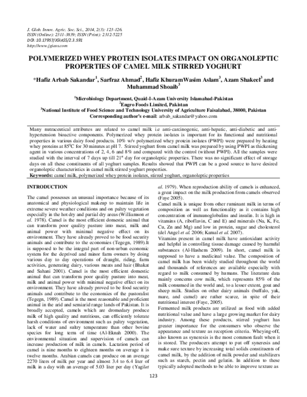 Pdf Polymerized Whey Protein Isolates Impact On Organoleptic 2645