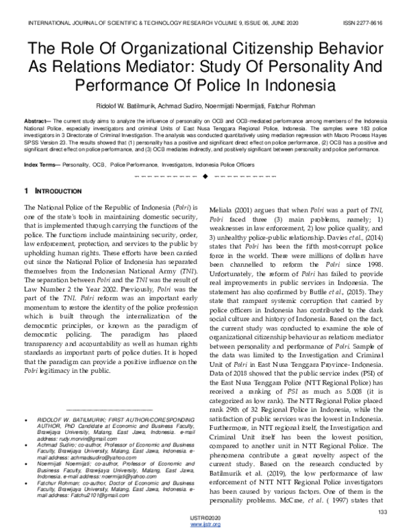 (PDF) The Role of Organizational Citizenship Behavior as a Mediator on The Effect of Employee ...
