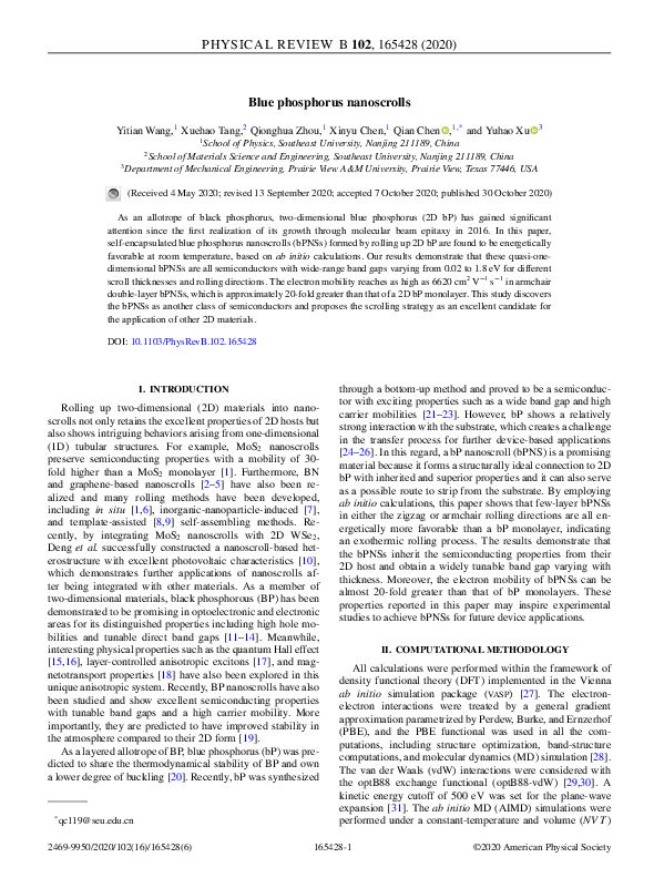 (PDF) Blue phosphorus nanoscrolls