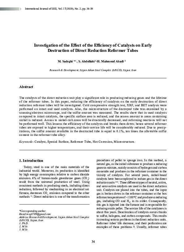 (PDF) Investigation of the Effect of the Efficiency of Catalysts on ...