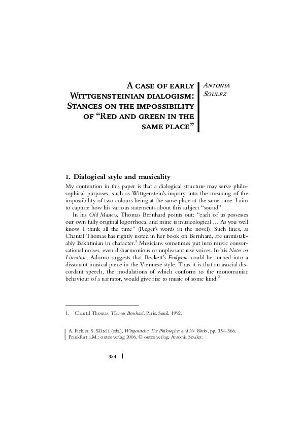 (PDF) A case of early Wittgensteinian dialogism: Stances on the ...