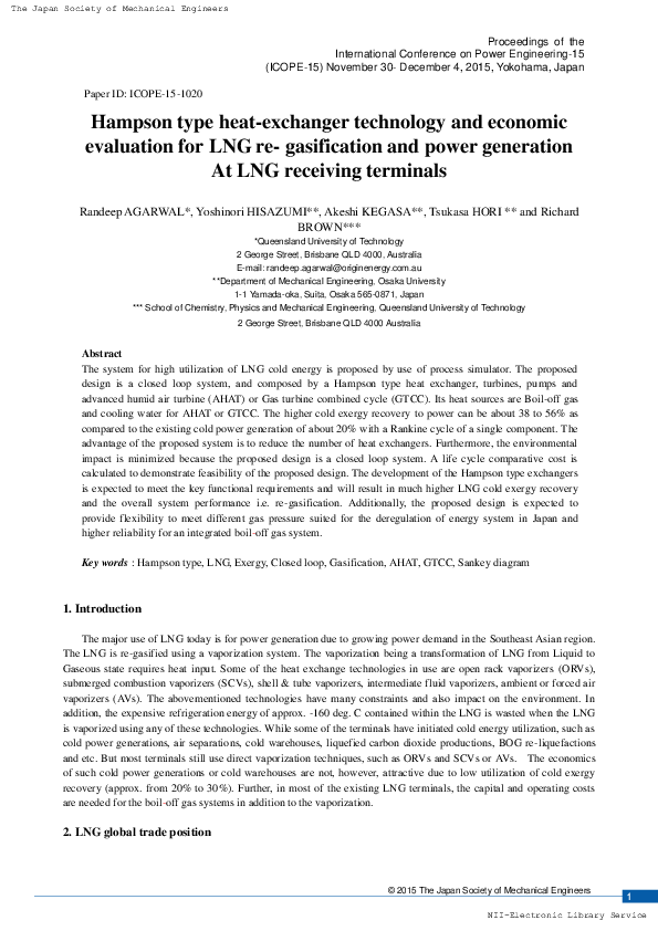 (PDF) ICOPE-15-1020 Hampson type heat-exchanger technology and economic ...