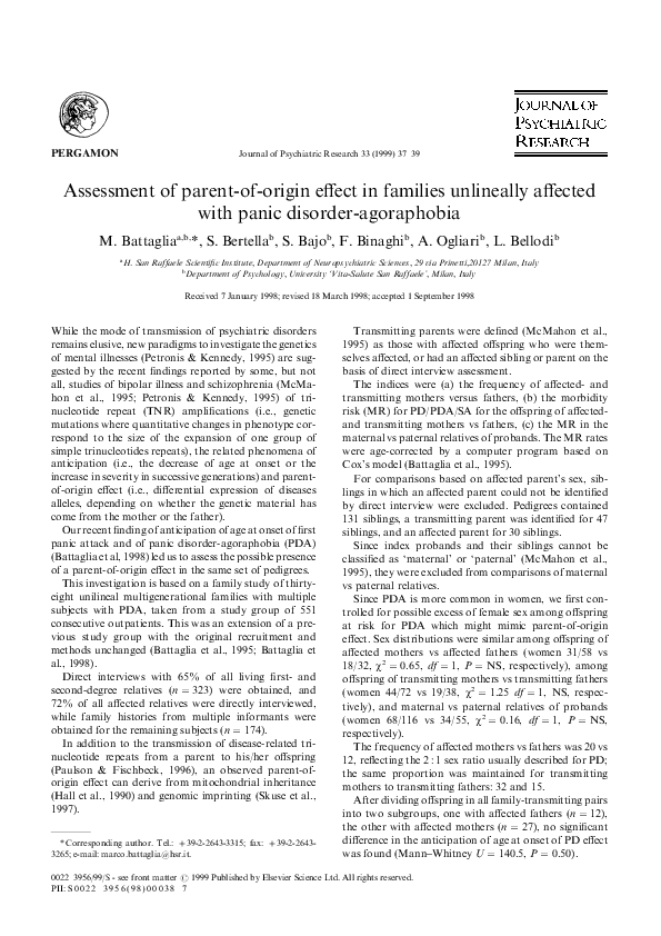 (PDF) Assessment of parent-of-origin effect in familiesunlineally ...