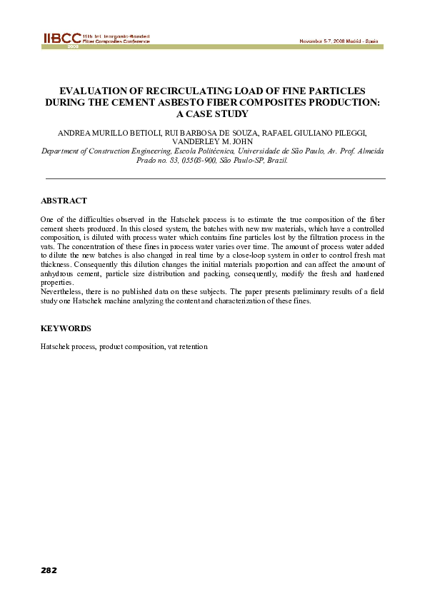 (PDF) Evaluation of Recirculating Load of Fine Particles During the ...