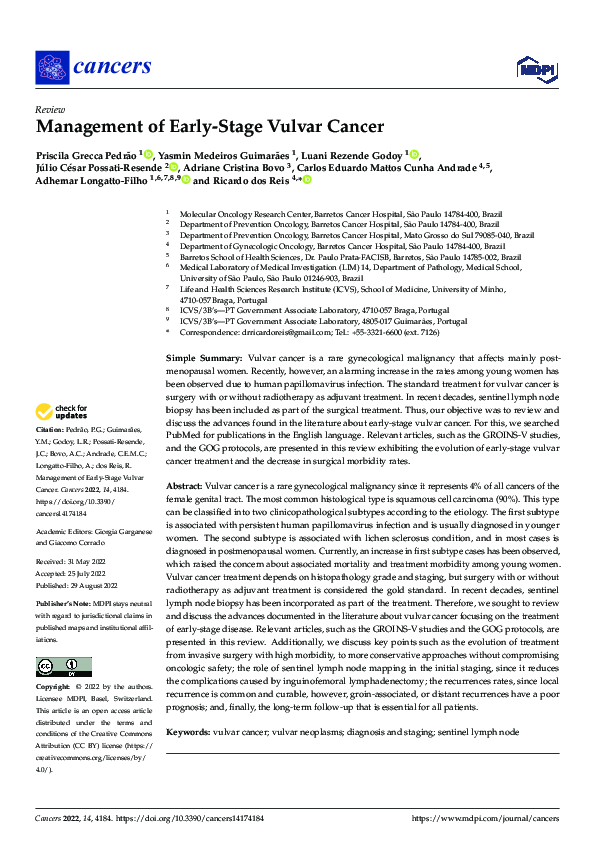 (PDF) Management of Early-Stage Vulvar Cancer