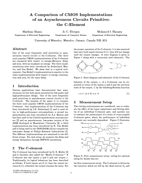 (PDF) A comparison of CMOS implementations of an asynchronous circuits ...