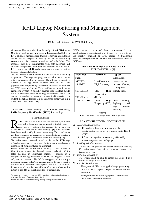 (PDF) RFID Laptop Monitoring and Management System