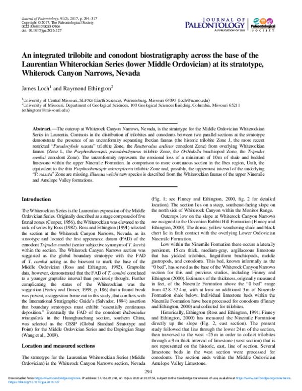 (PDF) An integrated trilobite and conodont biostratigraphy across the ...