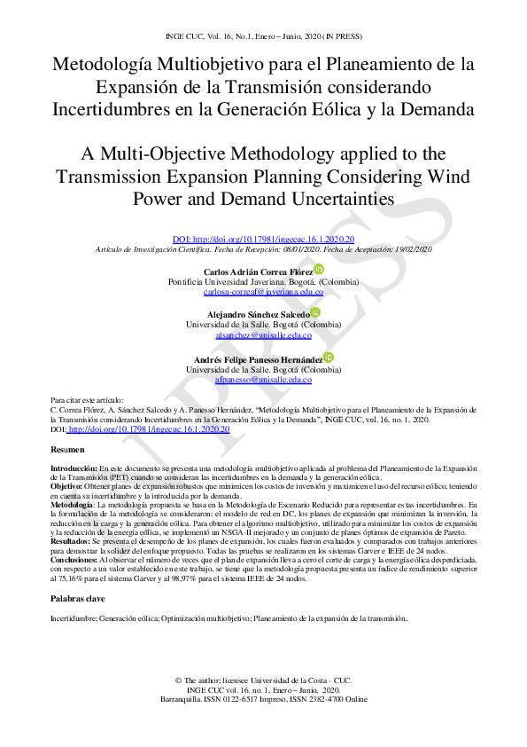 (PDF) Metodología Multiobjetivo para el Planeamiento de la Expansión de la Transmisión ...