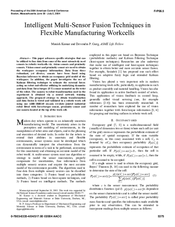 (PDF) Intelligent multi-sensor fusion techniques in flexible ...