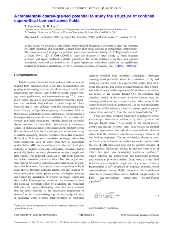 (PDF) A transferable coarse-grained potential to study the structure of confined, supercritical ...