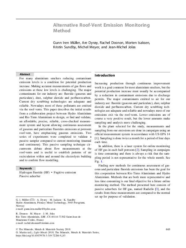 (PDF) Alternative Roof-Vent Emission Monitoring Method