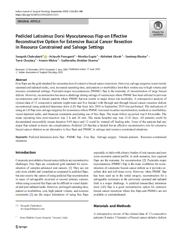 (PDF) Pedicled Latissimus Dorsi Myocutaneous Flap-an Effective ...