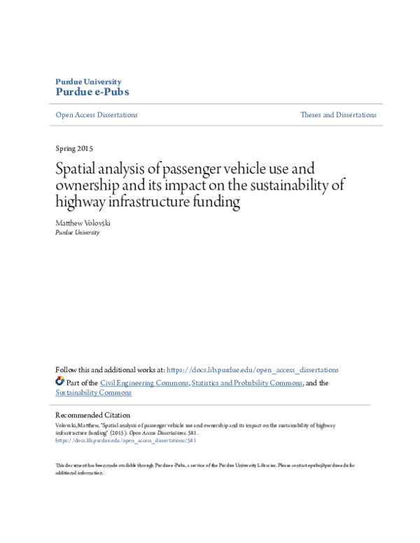 (PDF) Spatial analysis of passenger vehicle use and ownership and its impact on the ...