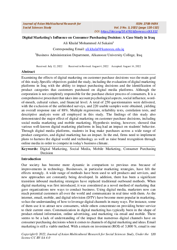 (PDF) Digital Marketing's Influence on Consumer Purchasing Decision: A ...