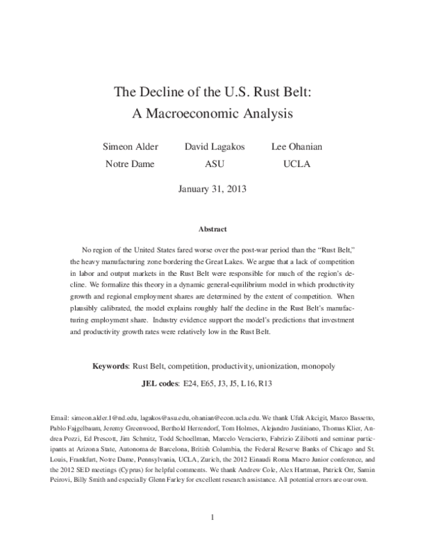 (PDF) 2013): “The Decline of the U.S. Rust Belt: A Macroeconomic ...