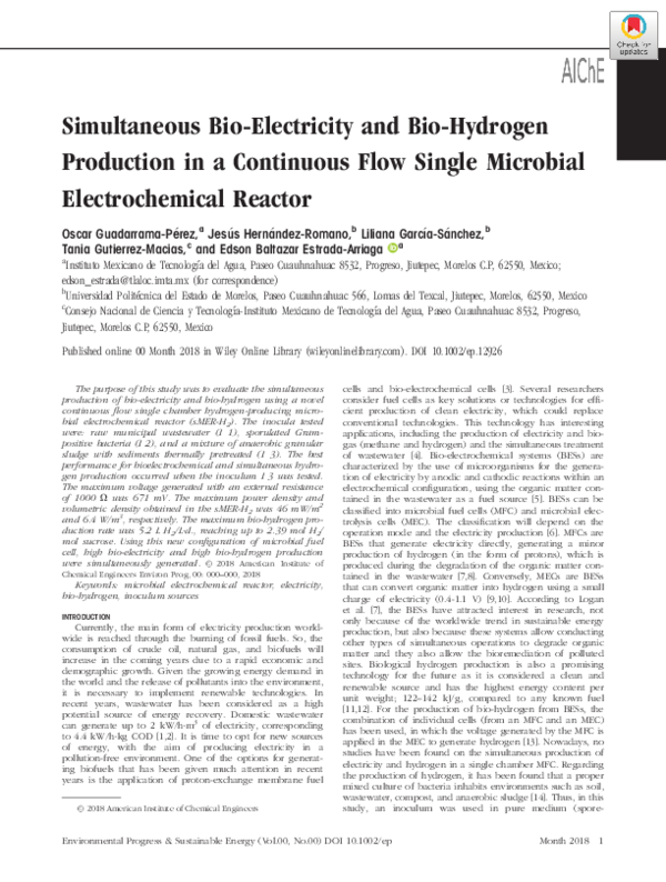 (PDF) Simultaneous bio-electricity and bio-hydrogen production in a ...