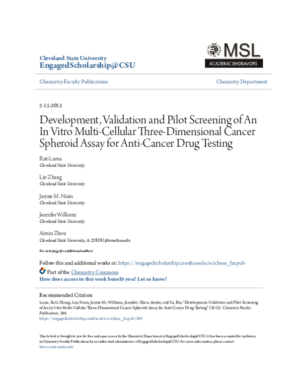 (PDF) Development, validation and pilot screening of an in vitro multi ...